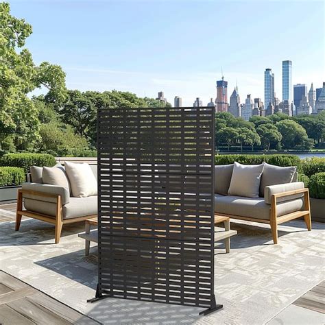 Pexfix 6 Ft X 4 Ft Privacy Fence Screen Black Galvanized Metal For