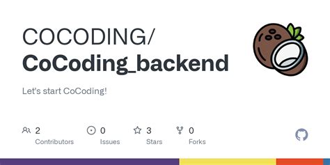 Github Cocodlngcocodingbackend Lets Start Cocoding