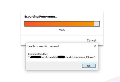 Panorama Export Error Unable To Execute Command Error Bug Reports And License Problems Enscape