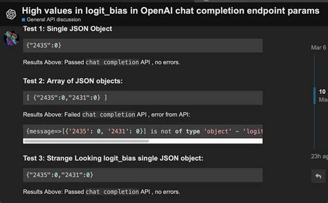 Logitbias Not Working Properly For Chatcompletions Api Api Openai