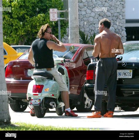 Exclusive Mickey Rourke Scoots Around Miami Beach After A Work Out At A Local Gym He Meets Up