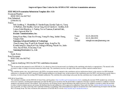 Pdf Improved Space Time Codes For The Ofdma Phy With Four