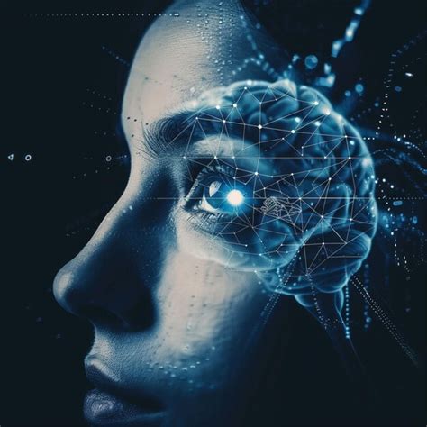 Premium Photo Brain Connecting To Eyes Blue Artificial Intelligence
