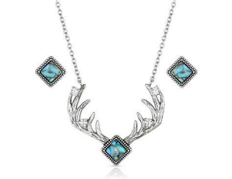 Montana Silversmiths Jewelry Set Women Rugged Beauty Turq 19 Ktjs6330