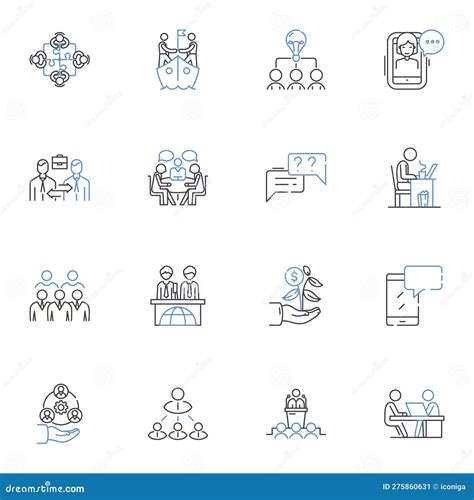 Strengthening Bonds Line Icons Collection Connection Trust Unity