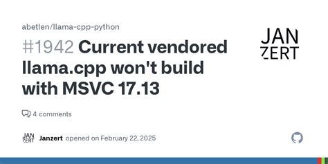Current Vendored Llamacpp Wont Build With Msvc 1713 · Issue 1942
