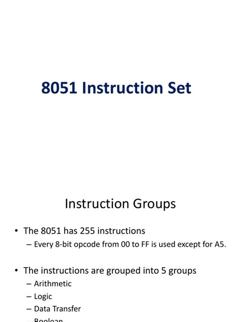 8051 Instruction Set Pdf Instruction Set Computer Science