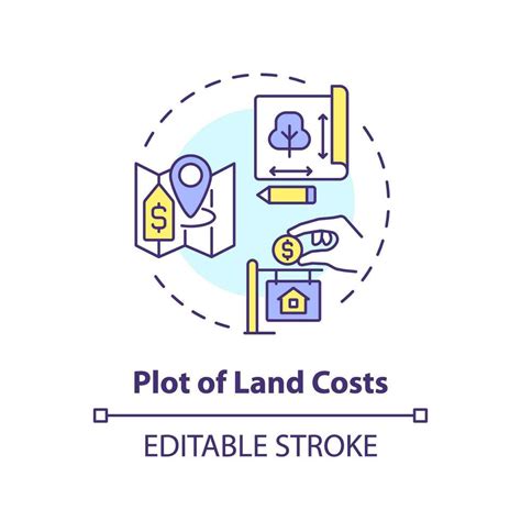 2d Editable Multicolor Plot Of Land Costs Icon Simple Isolated Vector