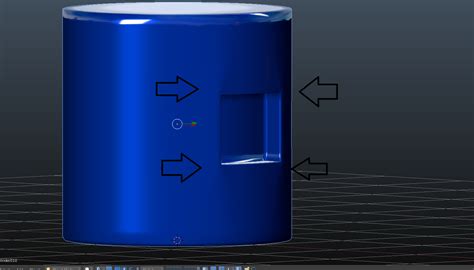 How Do I Cut A Square Into The Side Of A Cylinder Without Pinching In The Corners Modeling
