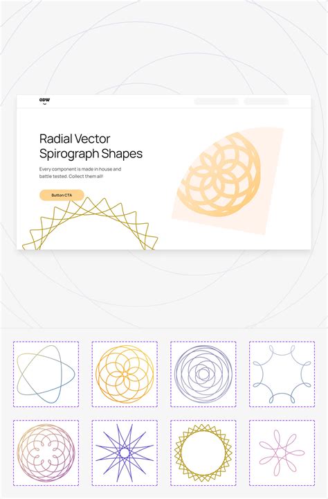 Figma Vector Spirograph Math Shapes Data Visual Component Component