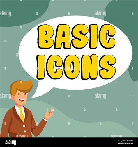 Text Showing Inspiration Basic Icons Concept Meaning Pictogram Or Ideogram Displayed On A