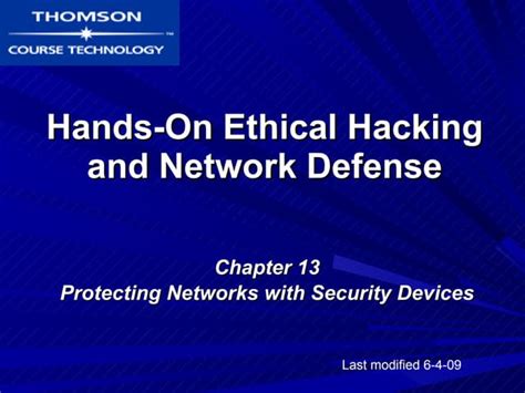 Ch13 Protecting Networks With Security Devices Ppt