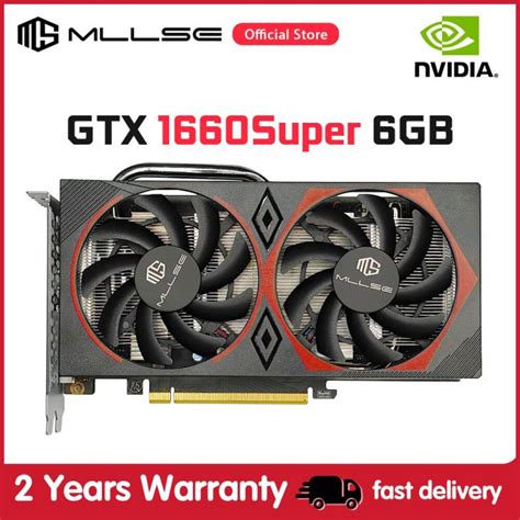 การ์ดจอเกม1 Mllse Gtx 1660ซุปเปอร์6gb Gddr6 192 Bit Pci E 3 0 × 16 8pin