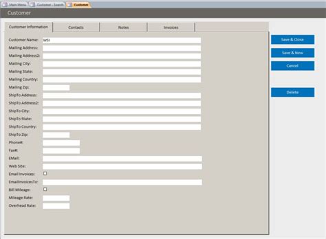 microsoft access basic business invoicing template database throughout