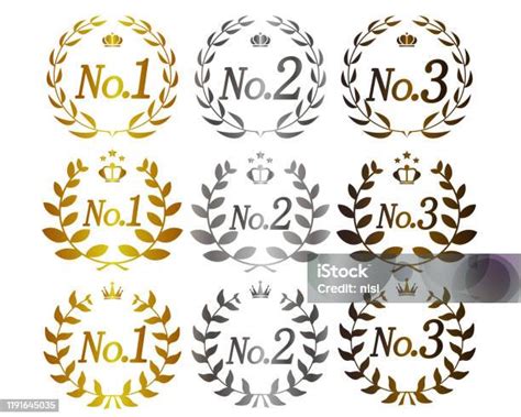 월계수의 크라운 번호 순위 월계수 화환 벡터 1에 대한 스톡 벡터 아트 및 기타 이미지 1 1위 2 위 상 종류 Istock