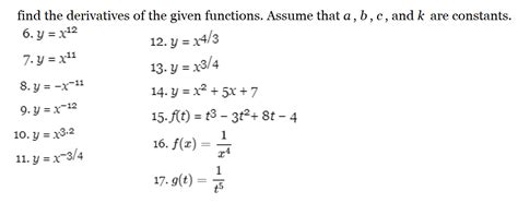 solved find the derivatives of the given functions assume