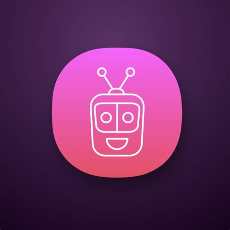 Chatbot App Icon Ui Ux User Interface Talkbot Modern Robot Square Head Laughing Chat Bot
