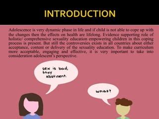 Perception Of Adolescent Babes On Sex Education PPT PRACTICUM Pptx