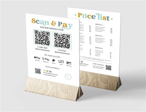 Editable QR Code Sign Printable Payment Sign Scan To Pay Etsy Australia