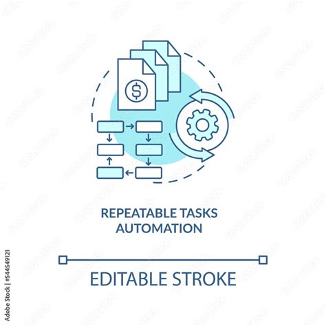 Repeatable Tasks Automation Turquoise Concept Icon Payroll Processing