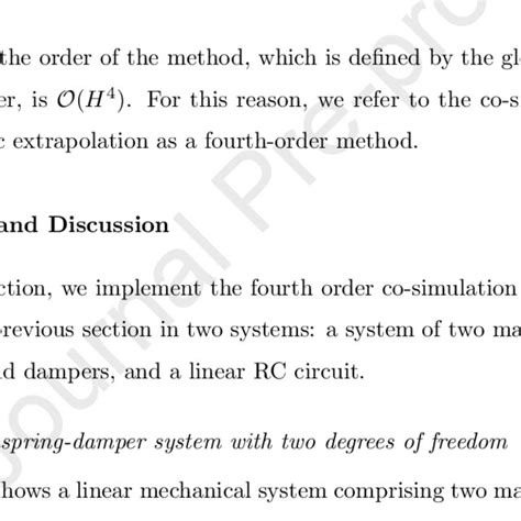 A Mass Spring Damper System With Two Degrees Of Freedom Download