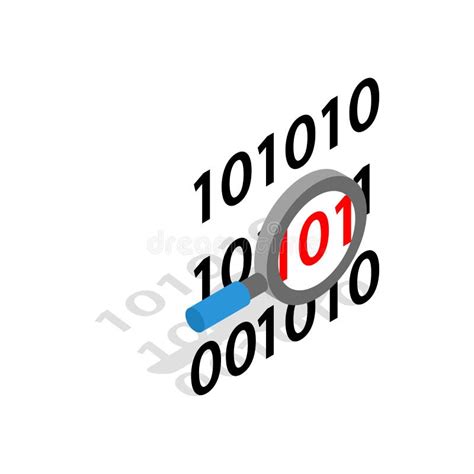 Binary Code And Magnifying Glass Icon Stock Vector Illustration Of Internet Light 82473687