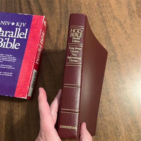 Niv 1984 Kjv Parallel Bible Burgundy Bonded Leather Out Of Print Niv Etsy