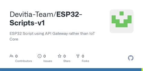 GitHub Devitia Team ESP32 Scripts V1 ESP32 Script Using API Gateway Rather Than IoT Core