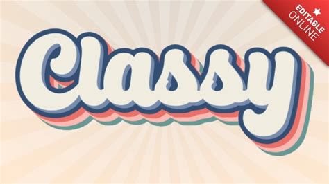 Classy Retro Style Text Effect Generator