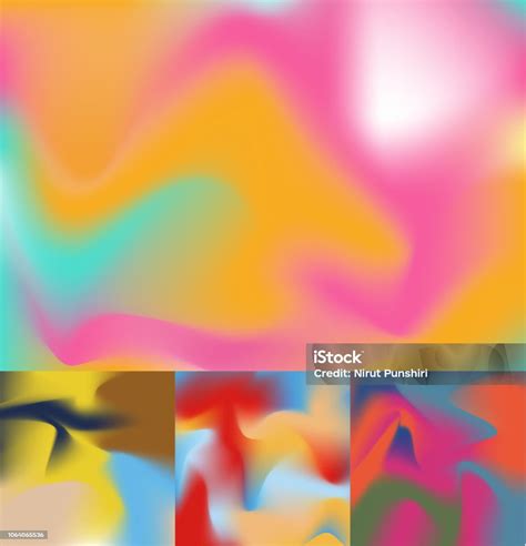 홀로그램 호 일 설정 배경 주제에 대한 스톡 벡터 아트 및 기타 이미지 배경 주제 다중 색상 소용돌이 모양 Istock