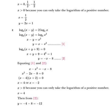 9709 P3 Logarithms Exercise 4 Solutions Maths With David