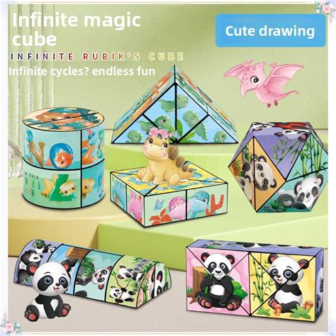 3d Stereoscopic Panda Pattern Magic Cube Geometric Spatial Thinking