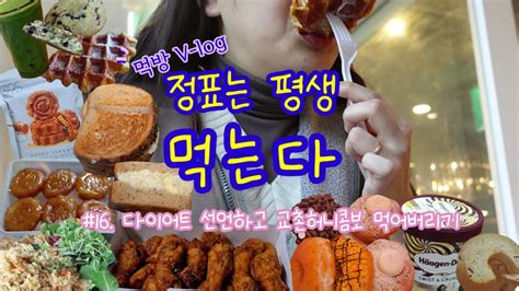 먹방 브이로그 먹는다 16 다이어트 선언하고 교촌허니콤보 먹어버리기 올리브영약과and하겐다즈 교촌허니콤보and웨지감자 어니언크림치즈빵 크로플and얼그레이초코쿠키 Youtube