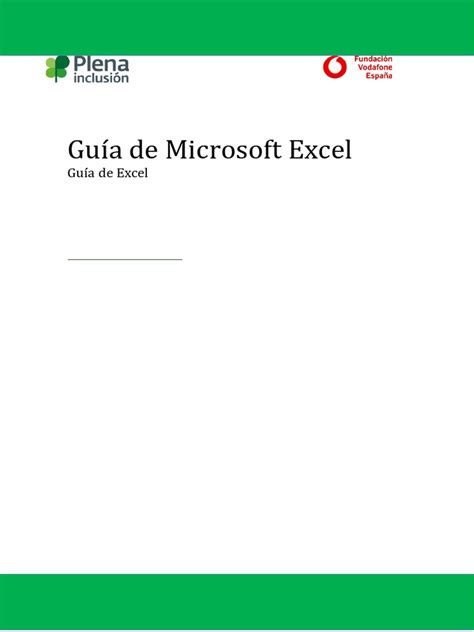 Guia De Excel Descargar Gratis Pdf Hoja De Cálculo Microsoft Excel