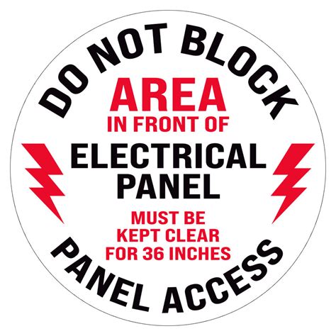 Do Not Block Area In Front Of Electrical Panel Floor Decal Xstamper
