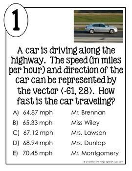 Vector Applications Math Lib Activity By All Things Algebra TPT