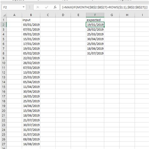 Microsoft Excel Retrieve The Last Date Of All The Months Super User
