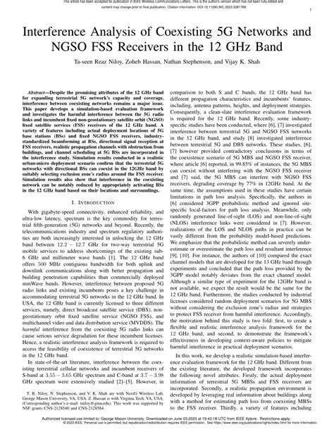 Pdf Interference Analysis Of Coexisting 5g Networks And Ngso Fss Receivers In The 12 Ghz Band