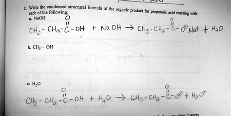 Structural Formula Of Propanoic Acid