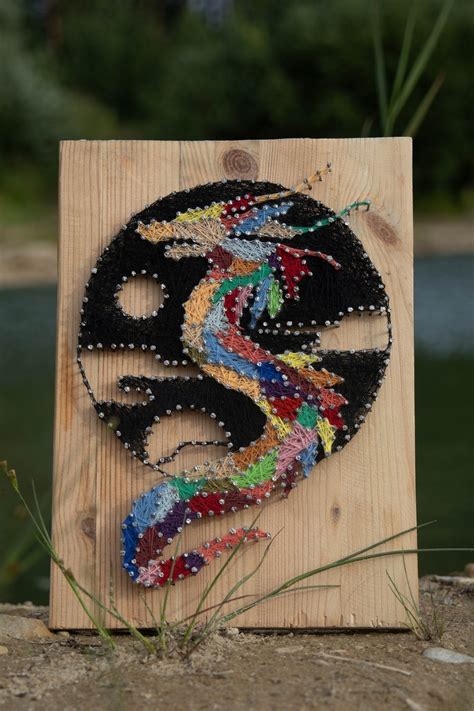 Vibrant Handmade Chinese Dragon String Art Mythical And Majestic