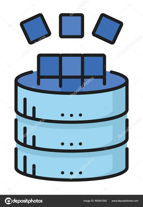 Data Server Color Icon Database Network Computer Cloud Storage Vector