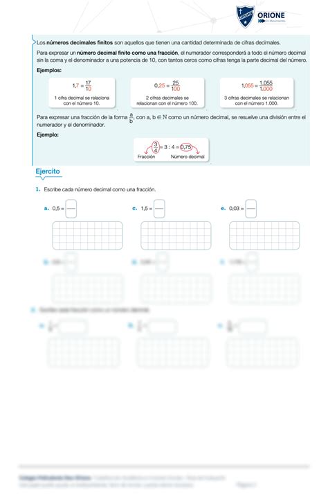 SOLUTION Guia De Relacio N Entre Nu Meros Decimales Y Fracciones Studypool
