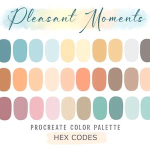 Procreate Color Palette HEX Codes Procreate Swatches IPad Pro Digital Illustration Digital