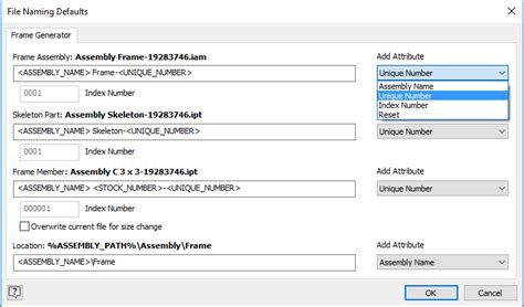 Inventor 20193 File Naming For Frame Generator Cad Tips Tricks