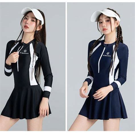 ชุดว่ายน้ำผู้หญิง แขนยาว กันแดด กัน Uv 2สี มีฟองและซับใน 1808 Healthy Youth Thaipick