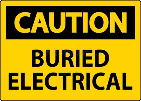 Caution Sign Buried Electrical On White Bacground Stock Vector Illustration Of Cables