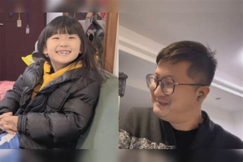 女儿被爸爸迷得不行，紧盯着直夸太帅，一番话令爸爸瞬间羞红脸！