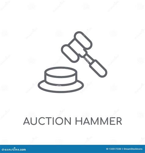 Auction Hammer Linear Icon Modern Outline Auction Hammer Logo C Stock Vector Illustration Of