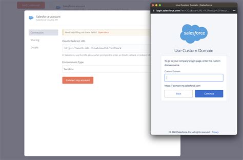Salesforce Sandbox OAuth Connection Questions N N