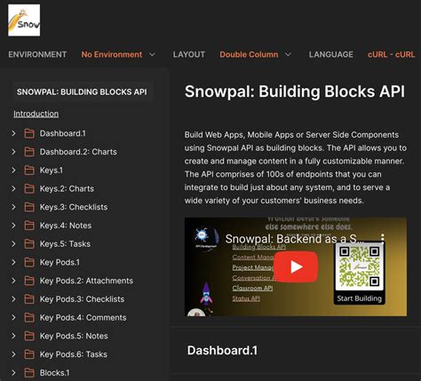 snowpal endpoints in building blocks api